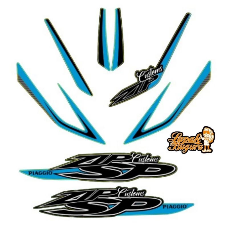 Jual PIAGGIO ZIP SP LIVERY STRIPING DECAL ZIP 100CC MOTOR CUSTOM LOKAL ...