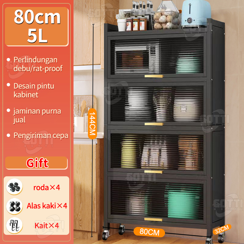 Jual 4/5L Lemari Dapur Lemari Piring Minimalis Rak Lemari Rak Kabinet ...