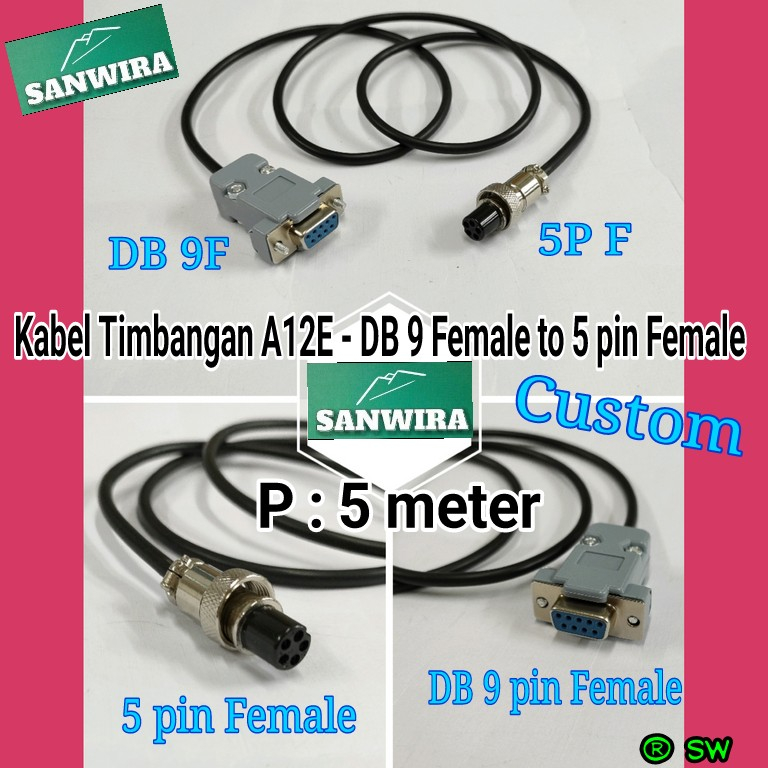 Jual Kabel Timbangan A12E / Kabel Timbangan Digital A12E DB 9 Female to ...