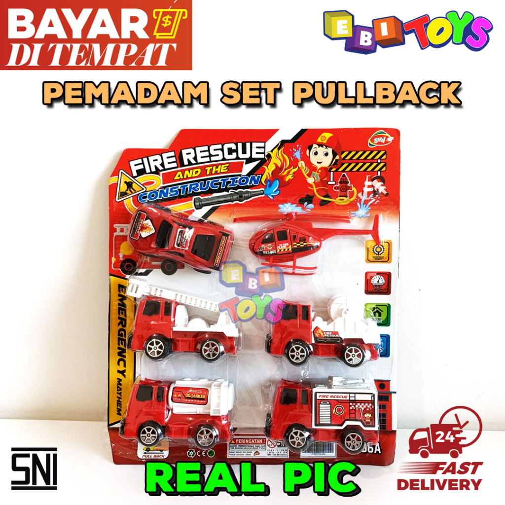 Jual Mainan Truk Pemadam Set Isi 6 Pcs Mobil Pemadam Set Isi 6 Pcs ...