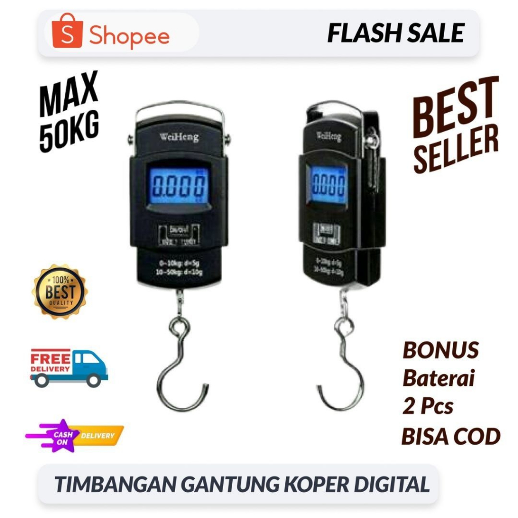 Jual Timbangan Koper Gantung Digital Portabel 50Kg / Timbangan Koper ...