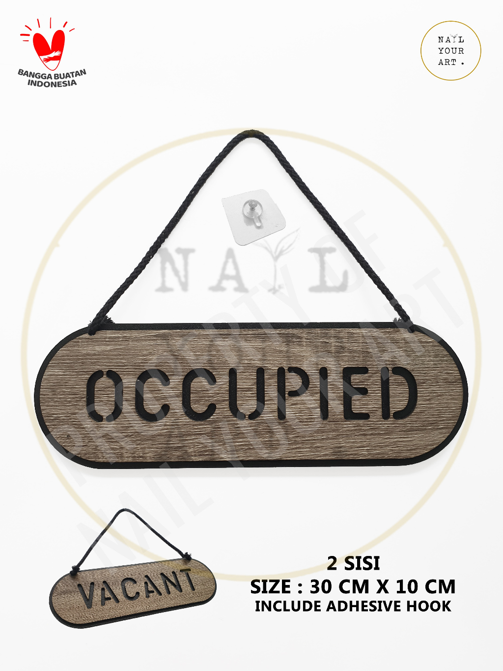 Jual SIGN OCCUPIED VACANT ROUNDED - Nail Your Art - Signage kayu ...
