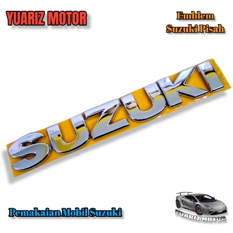 Jual Emblem Tulisan Suzuki Pisah Chrome Original/ Logo Emblem Tulisan Suzuki Pisah Original ...