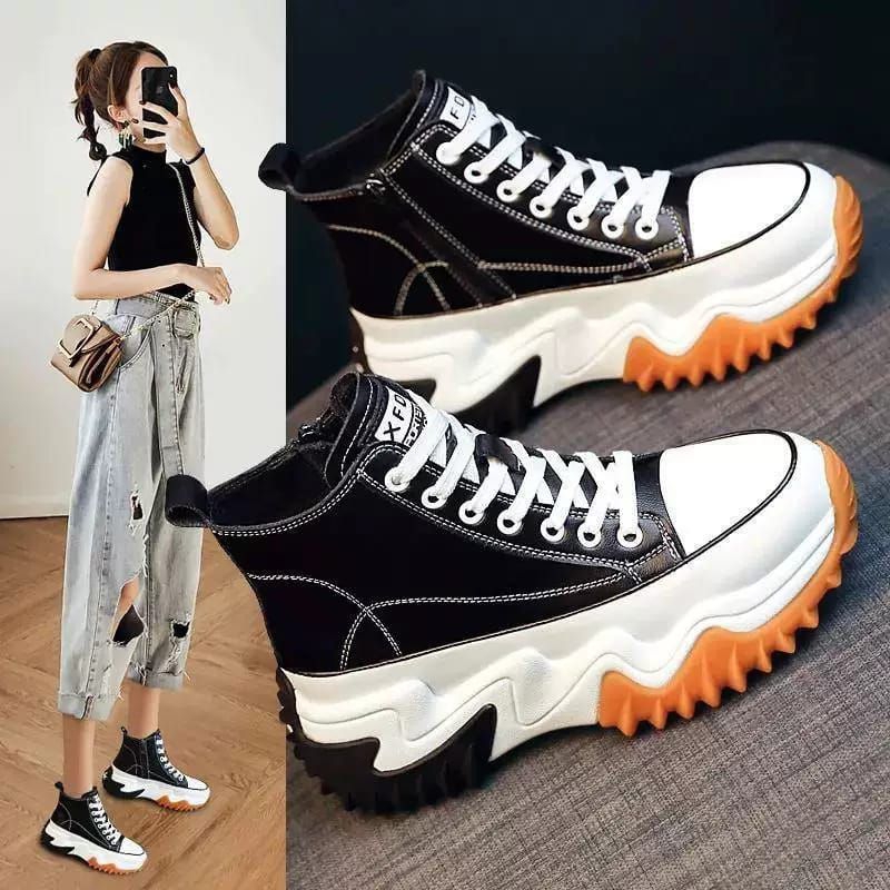 Jual sepatu sneakers boots wanita trend-sepatu women shoes terbaru ...