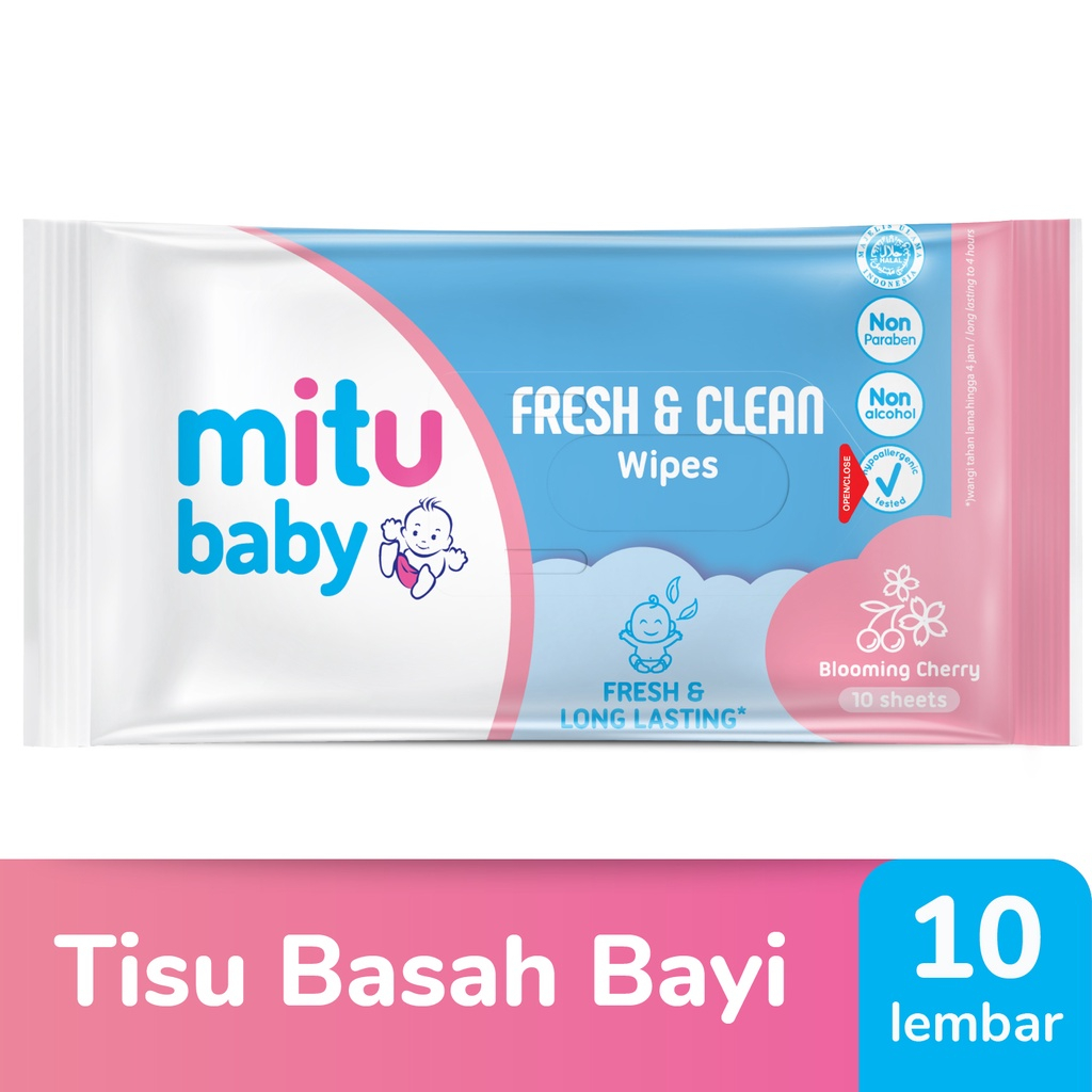Jual Mitu Baby Wipes 10 Sheets - Tisu Basah Bayi - Tissue Basah ...
