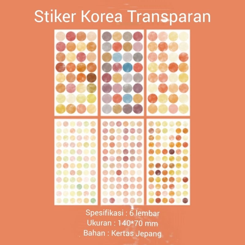 Jual 6 LEMBAR DOT LABEL TRANSPARAN / 6 LEMBAR STIKER DOT TRANSPARAN ...