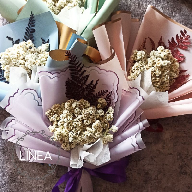 Jual Linea Buket Bunga Kering FIONA Untuk Sempro Wisuda Sidang Kado ...