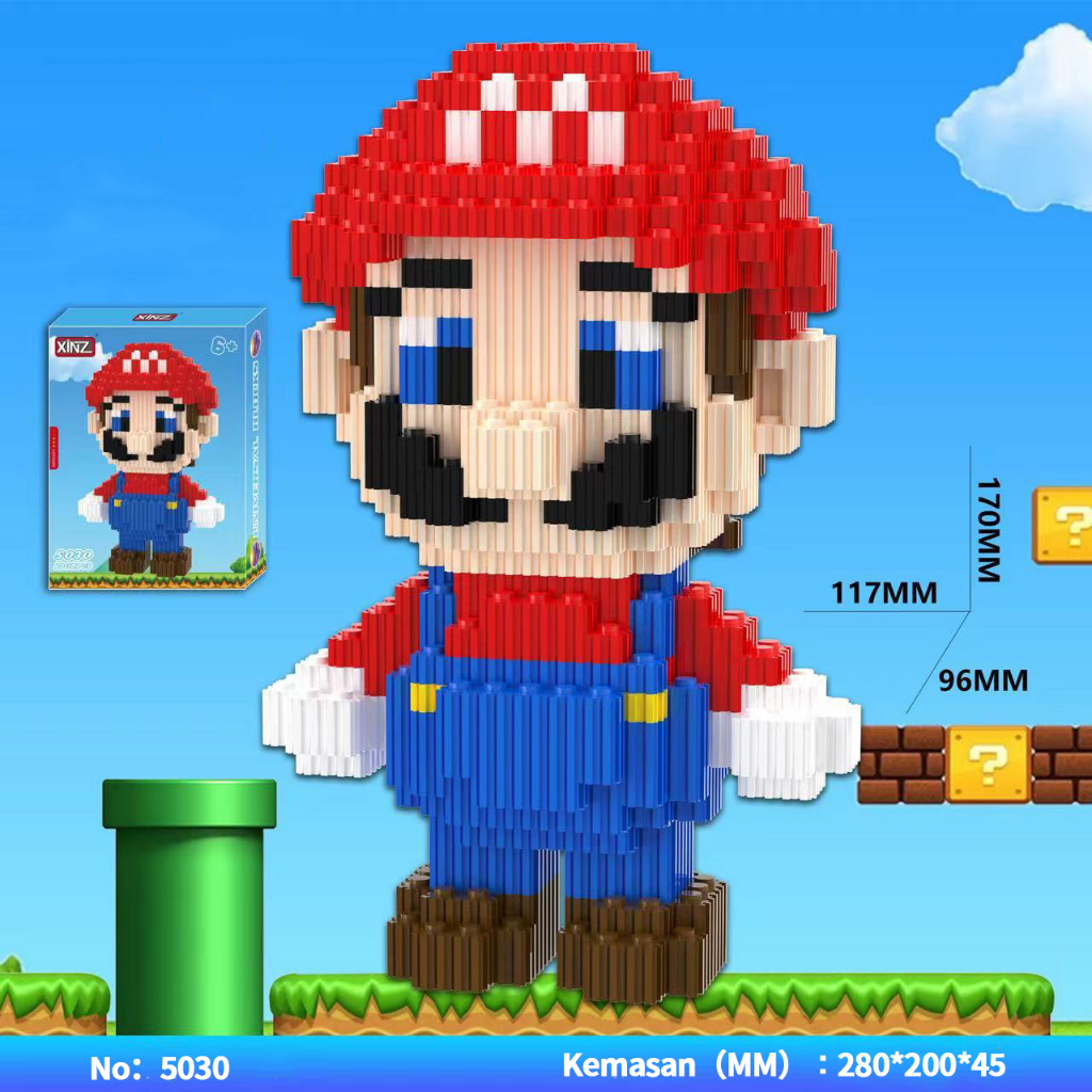 Jual Blok Bangunan Super Mario Kartun Mainan Balok Bricks Susun Mario ...