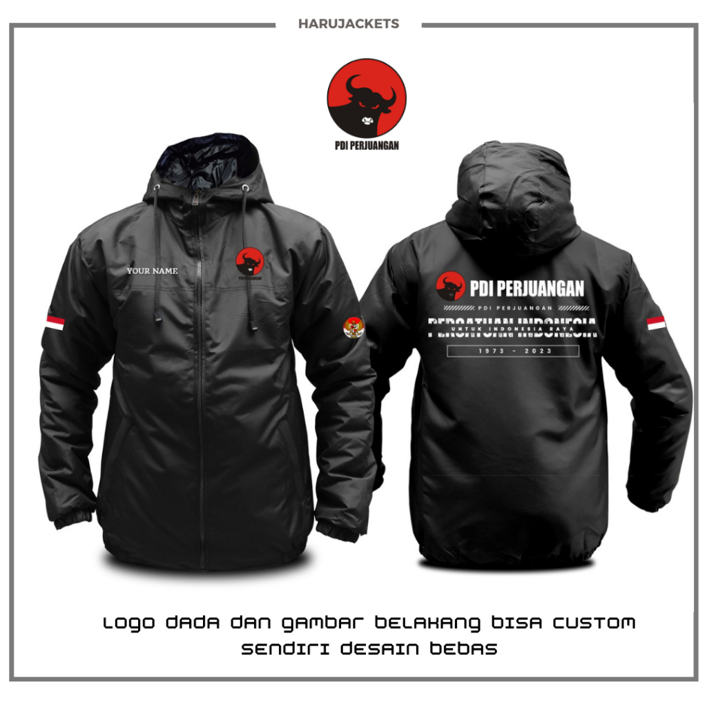 Jual JAKET PARTAI PDI PERJUANGAN CUSTOM SATUAN / JAKET PDI PARASUT WP ...