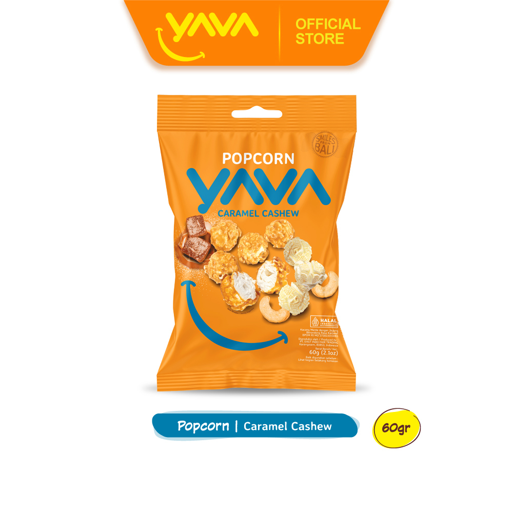 Jual YAVA Popcorn Caramel Cashew 60g | Shopee Indonesia