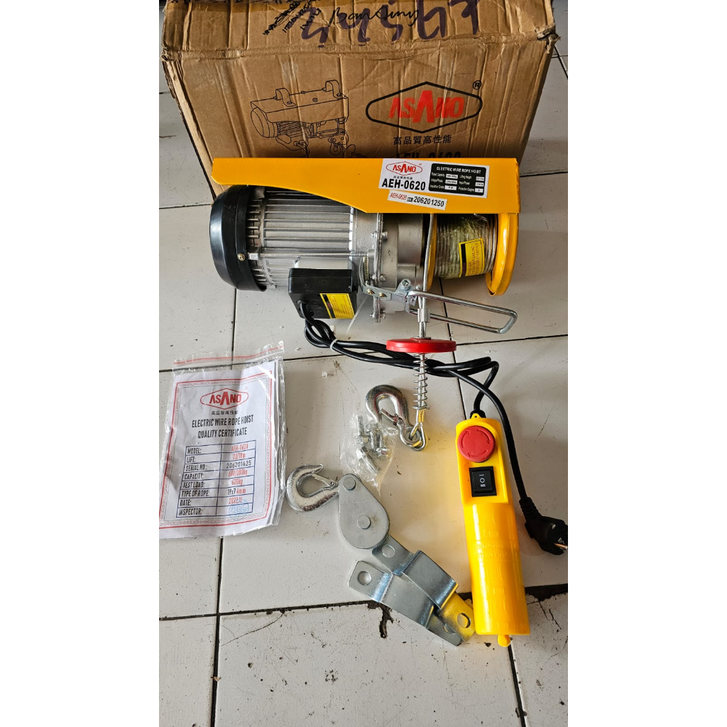 Jual Electric Hoist Seling 300 / 600 kg 20 meter Katrol Wire Rope Takel ...