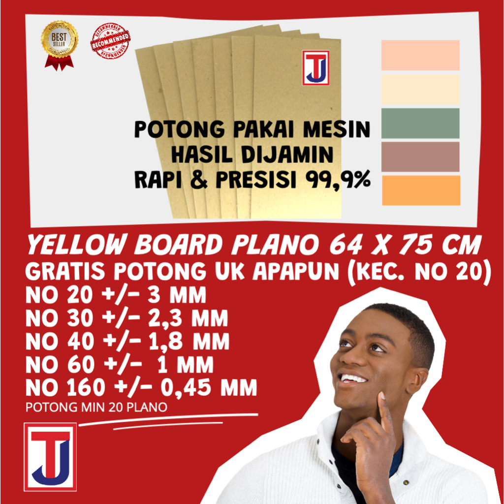 Jual Kertas Karton Kuning Bot / Yellow Board / Hard Cover Ukuran 64 x ...