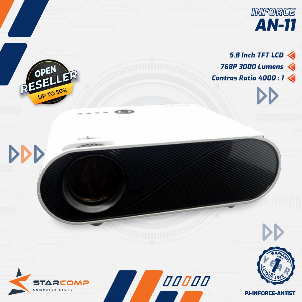 Jual LCD Projector INFORCE AN-11 White Proyektor AN11 AN 11 Proyektor ...