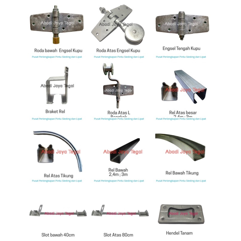 Jual Paket pesanan komponen pintu dan roda pagar engsel bubut kunci ...