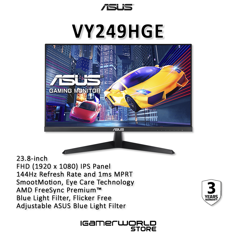 Jual ASUS VY249HGE Eye Care 24 inch FHD 144Hz 1ms IPS Gaming Monitor ...