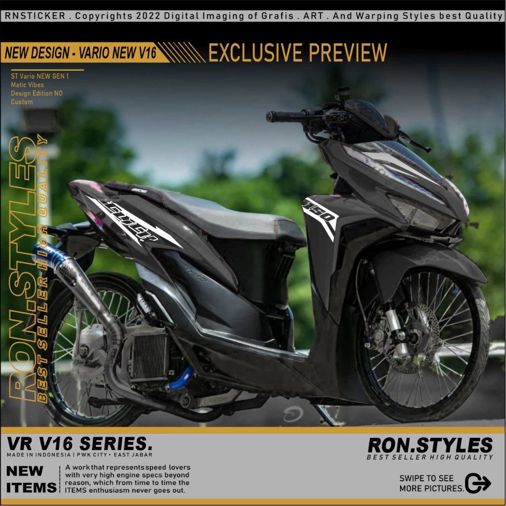 Jual VRV16 CUTTING STICKER STRIPING VARIO NEW 125 150 SIMPLE STRIPING CLICK VARIO NEW GEN 1 ...