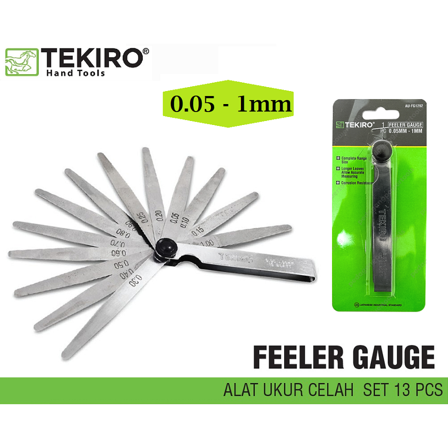 Jual TEKIRO Feeler Gauge 13 Blades / Fuller Alat Ukur Celah Klep ...