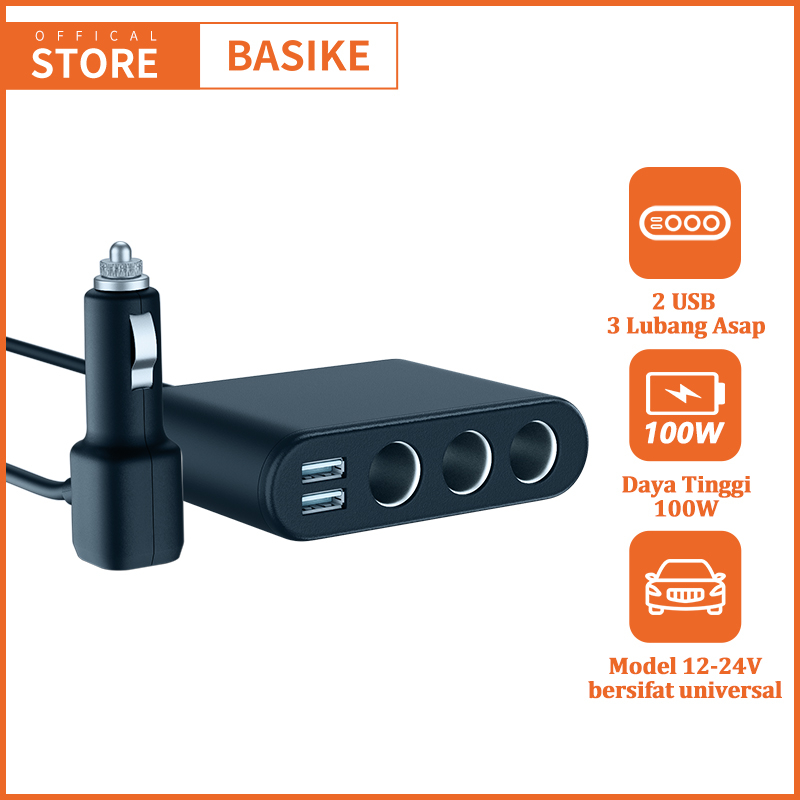 Jual (HOT)BASIKE Car Charger Colokan Mobil Motor 5 Ports Fast ...