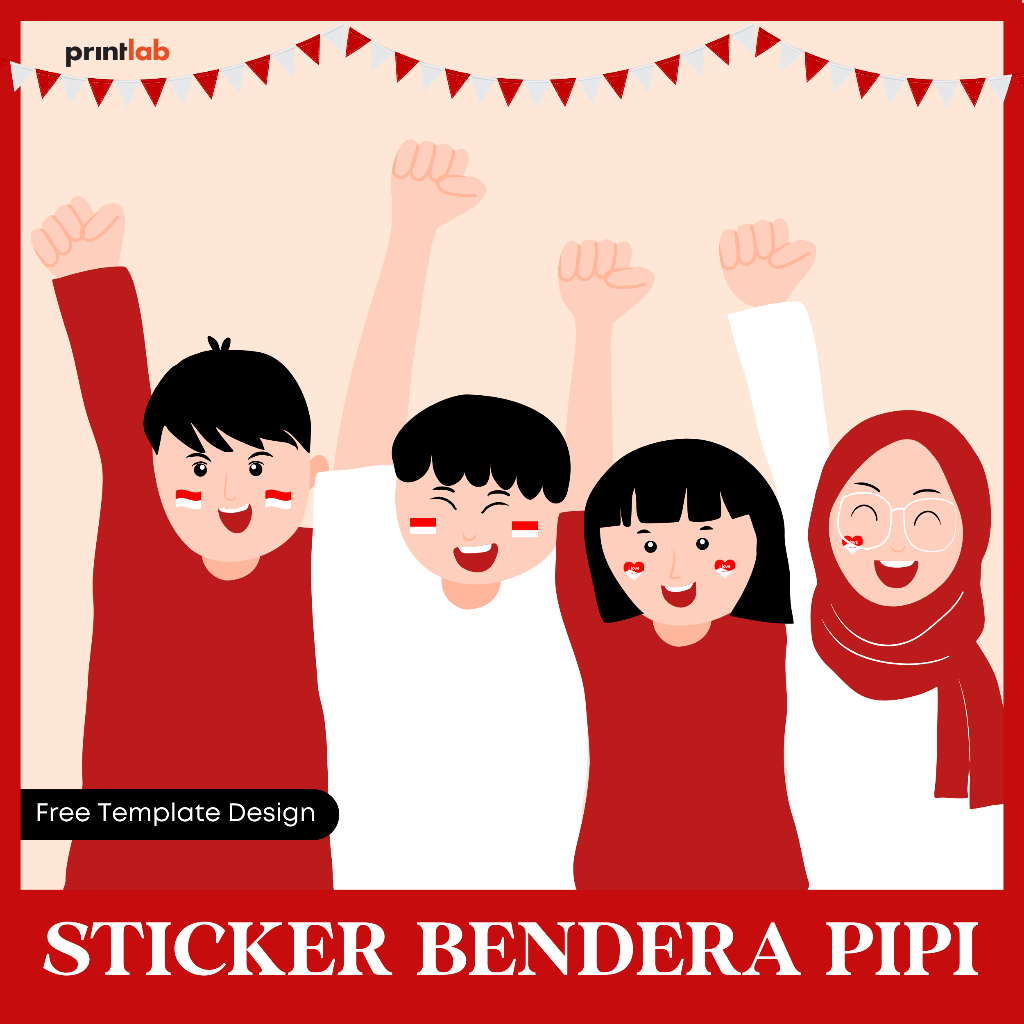 Jual Tempelan Pipi Bendera / Stiker Pipi Merah Putih / indonesia 17 ...