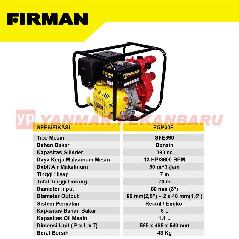 Jual Mesin Pompa Air Pemadam Fire Pump FIRMAN FGP 30 F | Shopee Indonesia