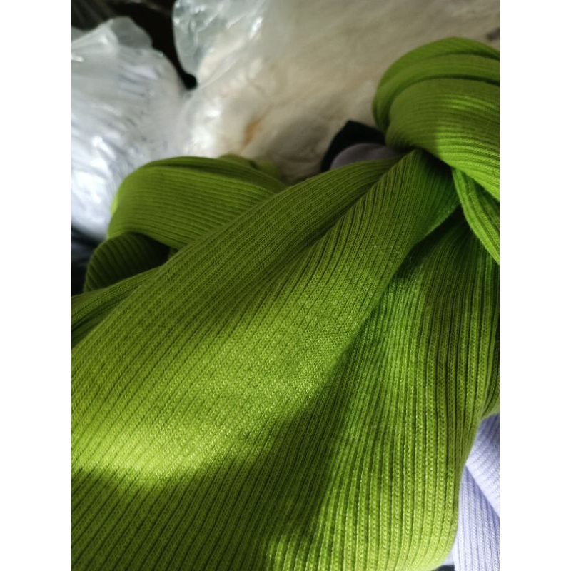 Jual KAIN BAHAN KAOS RIB KNIT COTTON / RIB BUR CVC 2X2 METERAN | Shopee ...