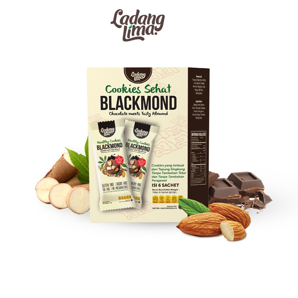 Jual Ladang Lima Blackmond Sachet 198gr | Healthy Cookies Gluten Free ...