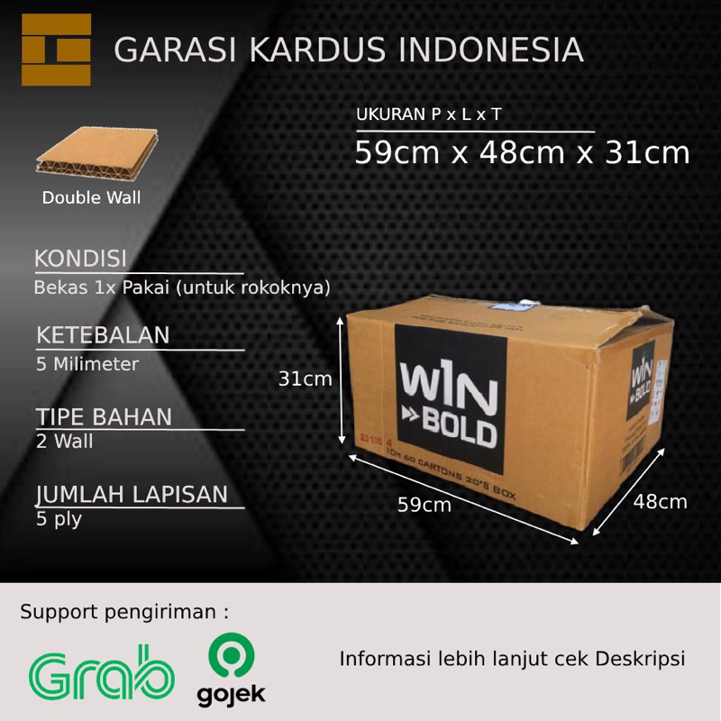 Jual Kardus bekas / kardus besar / kardus packing box kardus pindahan ...