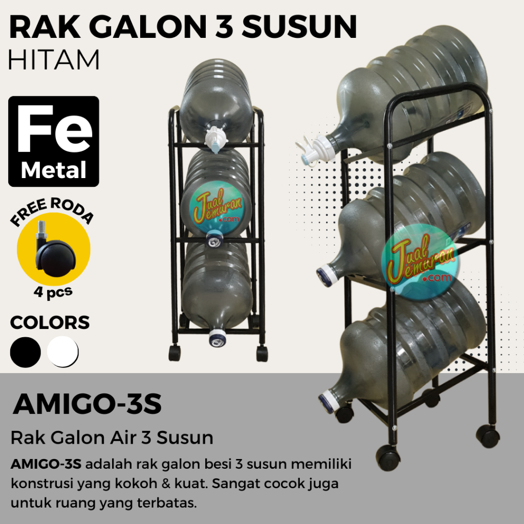 Jual [PROMO] Rak Galon Air Minum 4 Susun Ekonomis Beroda Besi ...