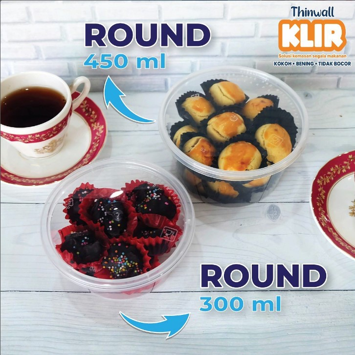 Jual Thinwall KLIR Bulat Round 450ml (25pcs) | Shopee Indonesia