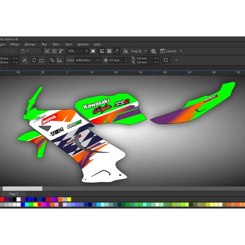 Jual stickee striping decalkits ninja rr old serpico livery | Shopee ...