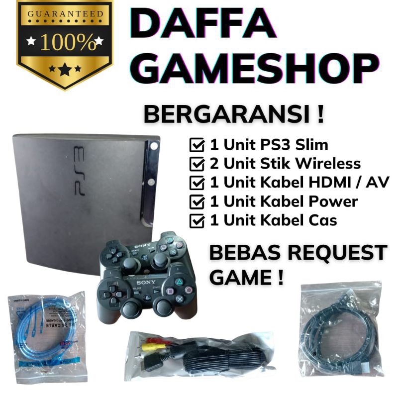 Jual PS3 Slim Bergaransi, original Sony full Sett Siap main cocok untuk ...
