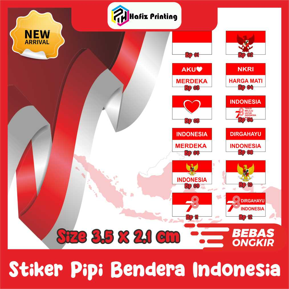 Jual stiker pipi bendera indonesia / bendera 17 agustus | Shopee Indonesia