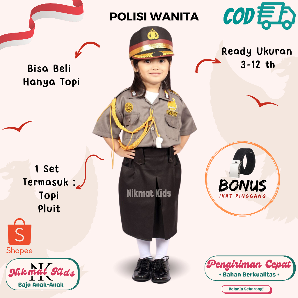 Jual Baju polwan polisi wanita profesi anak baju kostum anak baju ...