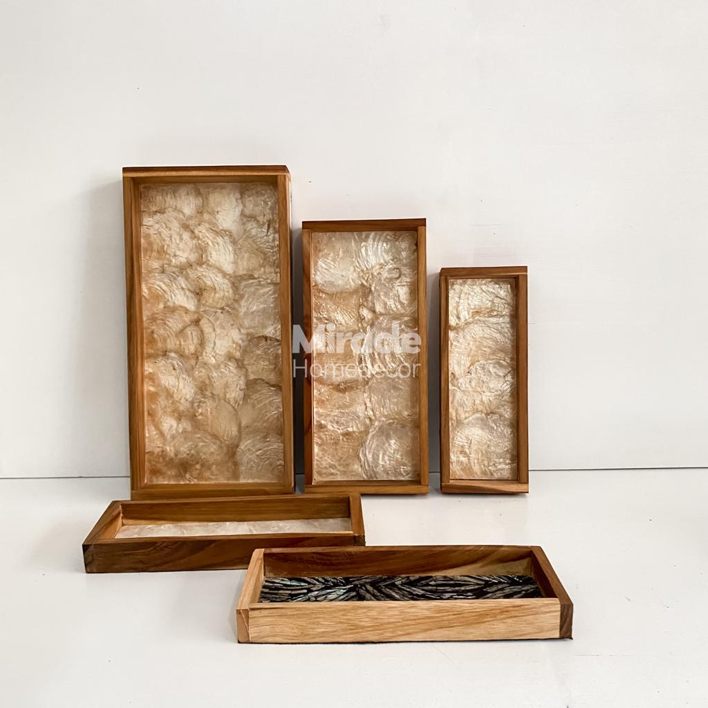 Jual Tray kayu jati dengan lapisan kerang / tray kerang | Shopee Indonesia