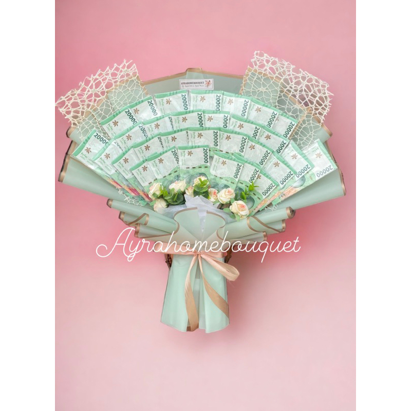 Jual [JARING GREEN + BUNGA] Kerangka Money Bouquet Buket Bunga Uang ...
