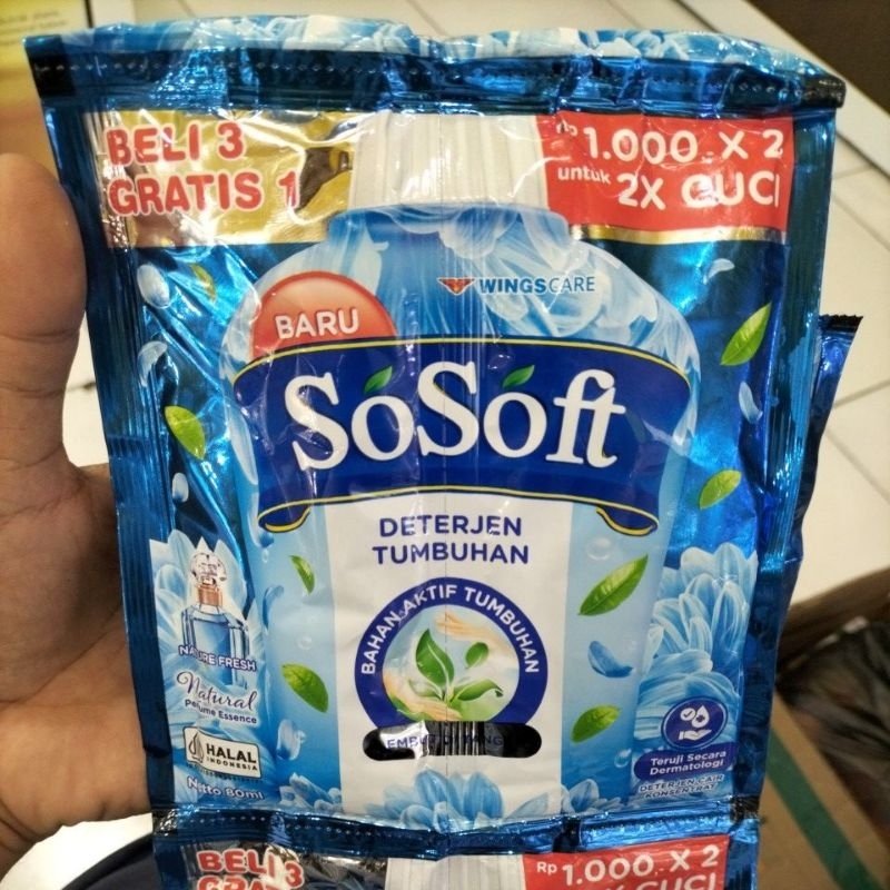 Jual SO SOFT DETERGENT LIQUIT (80ml × 16 saset) | Shopee Indonesia