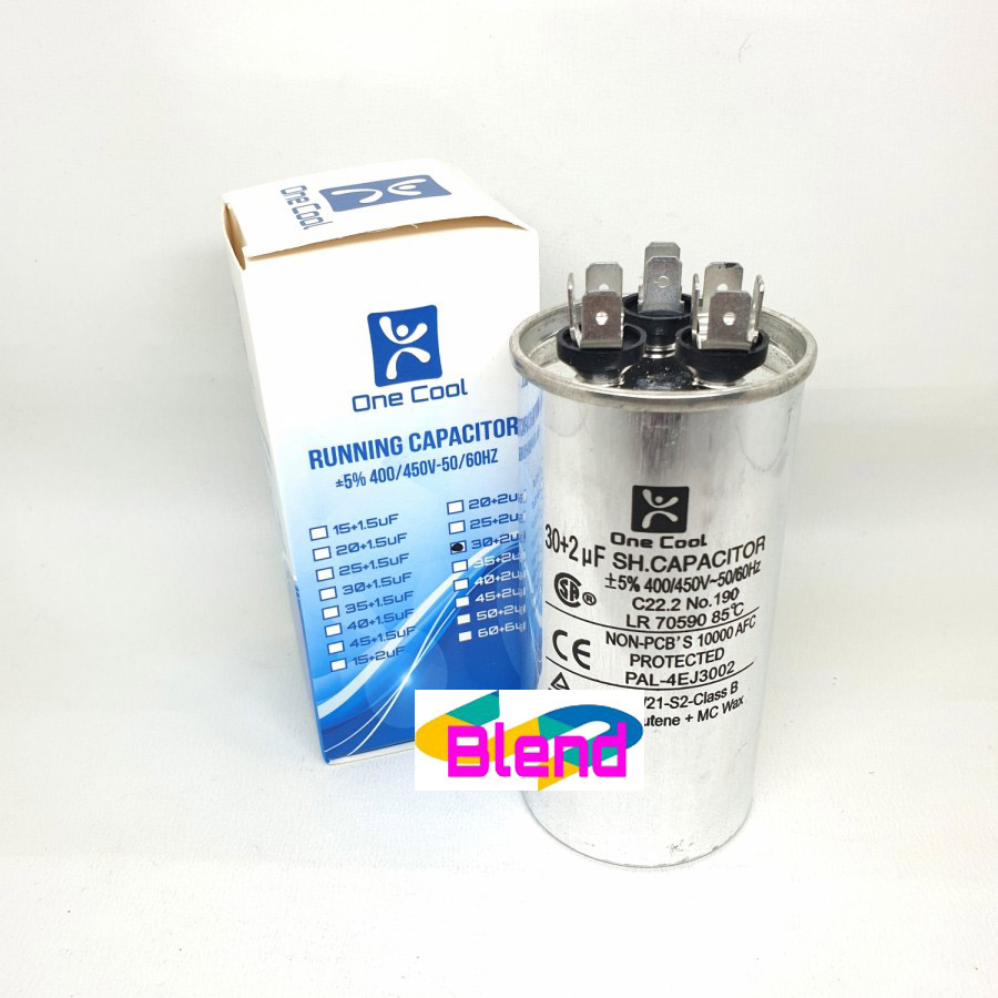 Jual Kapasitor AC 30+2 uf 3 Soket/Running Capacitor-Kapacitor 30+2uf ...