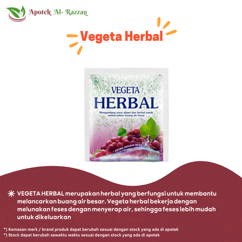Jual Vegeta Herbal Sachet 5 gram - Pencernaan | Shopee Indonesia