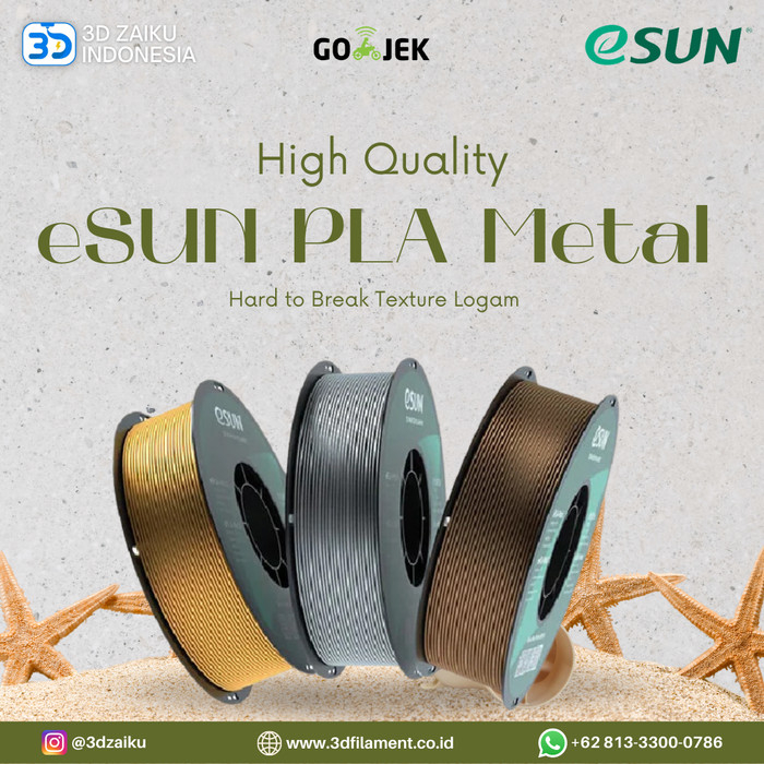 Jual eSUN PLA Metal Hard to Break Texture Logam Tidak Getas Bahan Kuat ...