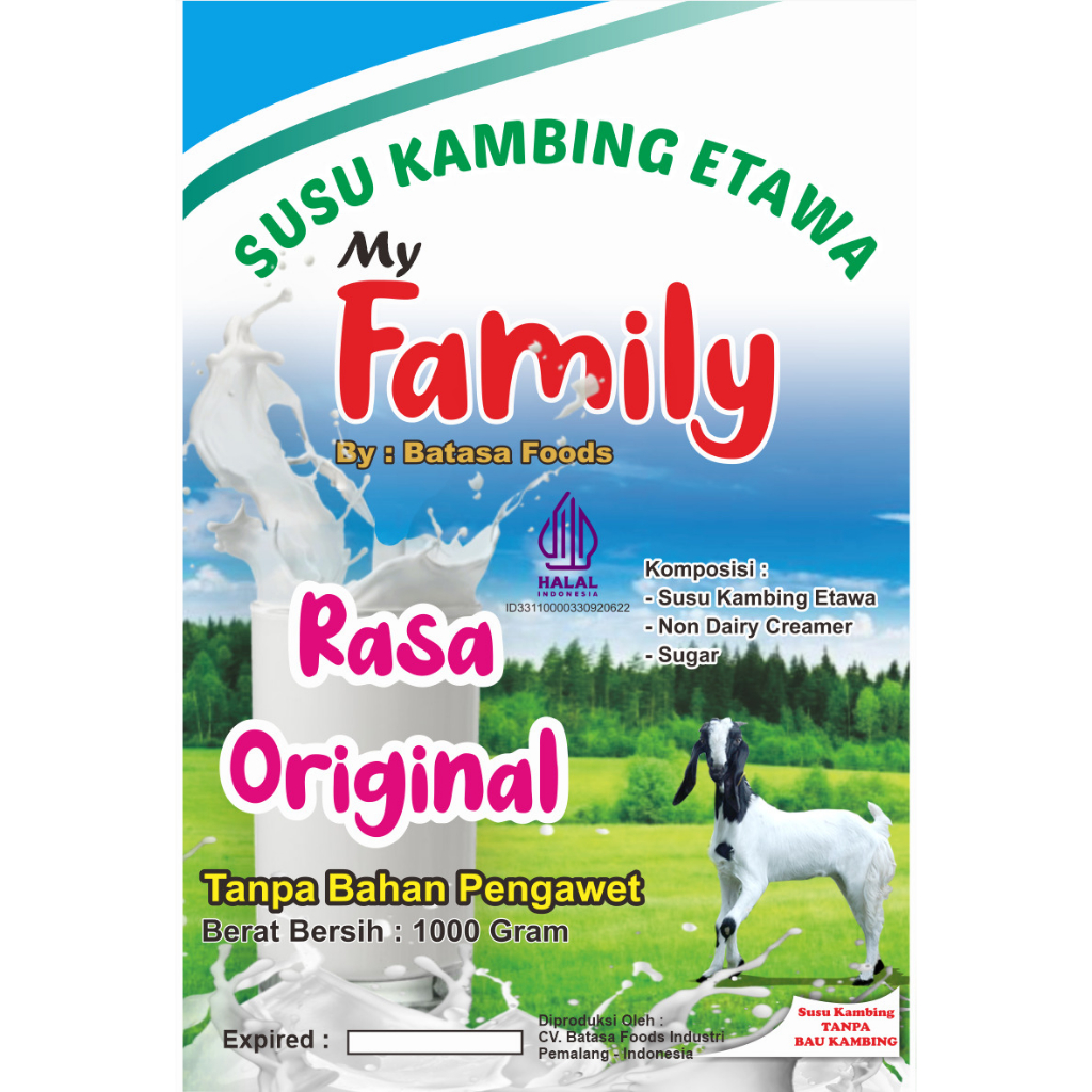 Jual Susu Kambing Etawa Family Rasa Original 1 Kg Alufoil | Shopee ...