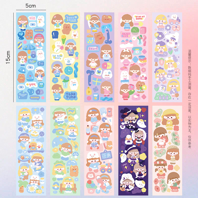 Jual 1 B0X [ ISI 100PCS ] Sticker Momo Lucu Aesthetic Korea Glitter ...