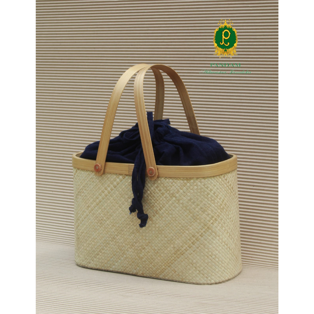 Jual Picnic Bag (L) || Tas Piknik Berbahan Anyaman Pandan Mix Bambu ...