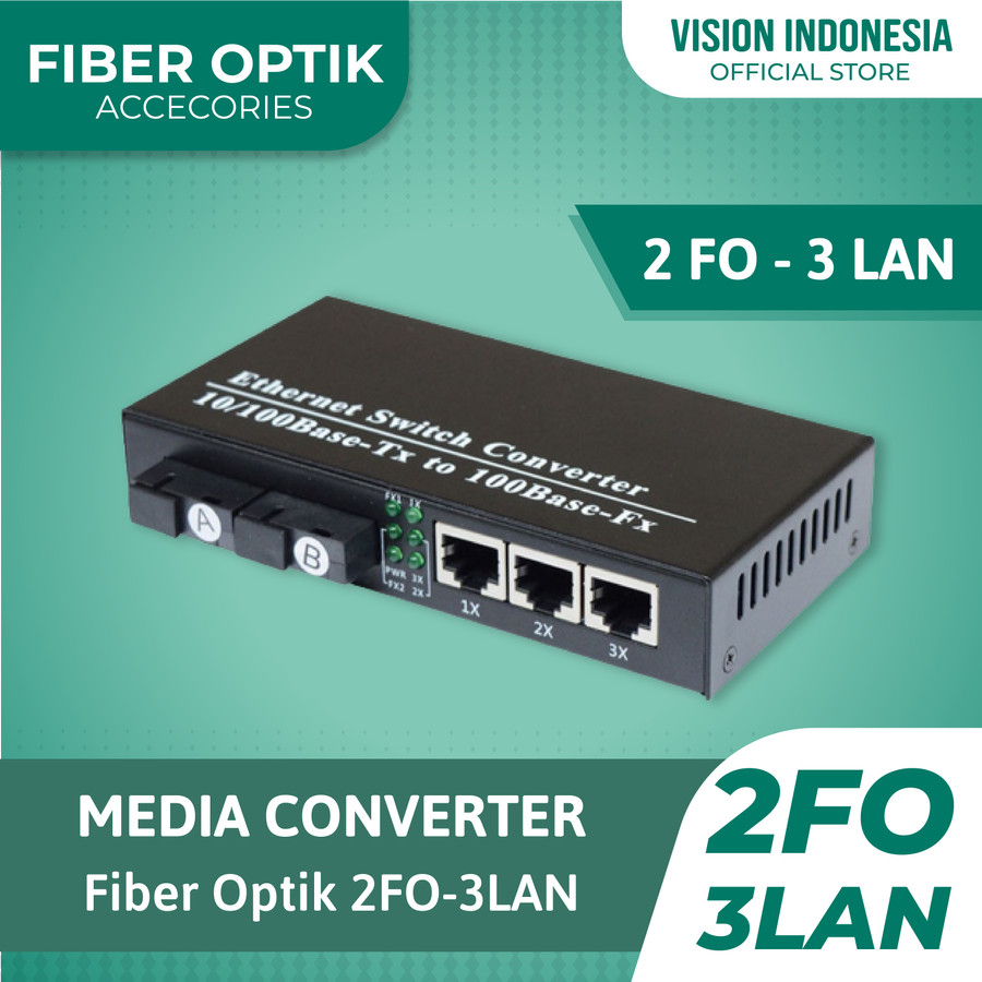 Jual MEDIA CONVERTER 2 PORT FO 3 PORT LAN SC 10/100 SWITCH FIBER OPTIC | Shopee Indonesia