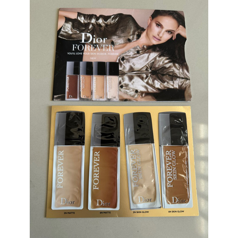 Jual DIOR forever skin glow & matte foundation sample card | Shopee ...