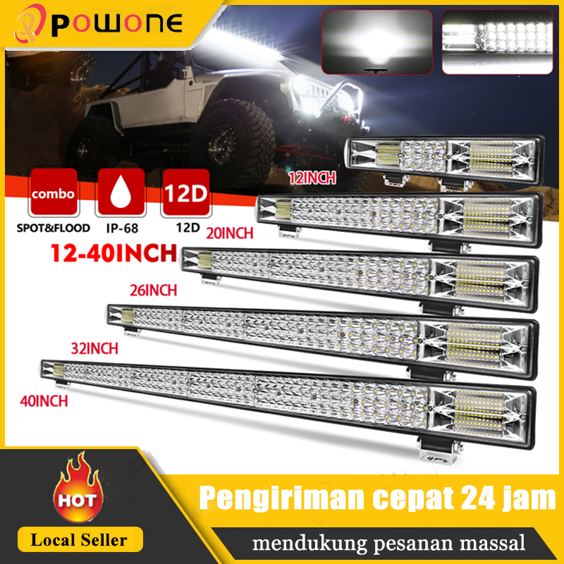 Jual Powone 20 45in 180W-612W Tri-Baris Lampu LED Bar Offroad Led Bar ...