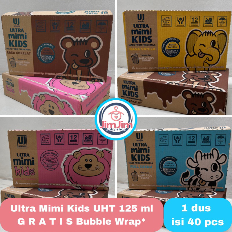 Jual Bisa MIX 1 Dus 40pcs / Susu Ultra Mimi Kids 125 ml / Exp. Juli 2024 / Cokelat / Strawberry ...