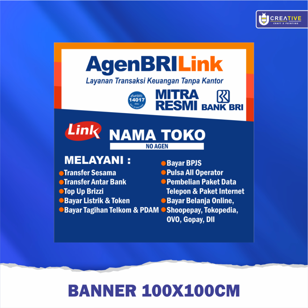 Jual Paket Banner / Spanduk Agen BRILink (Langsung Jadi, Langsung Kirim ...