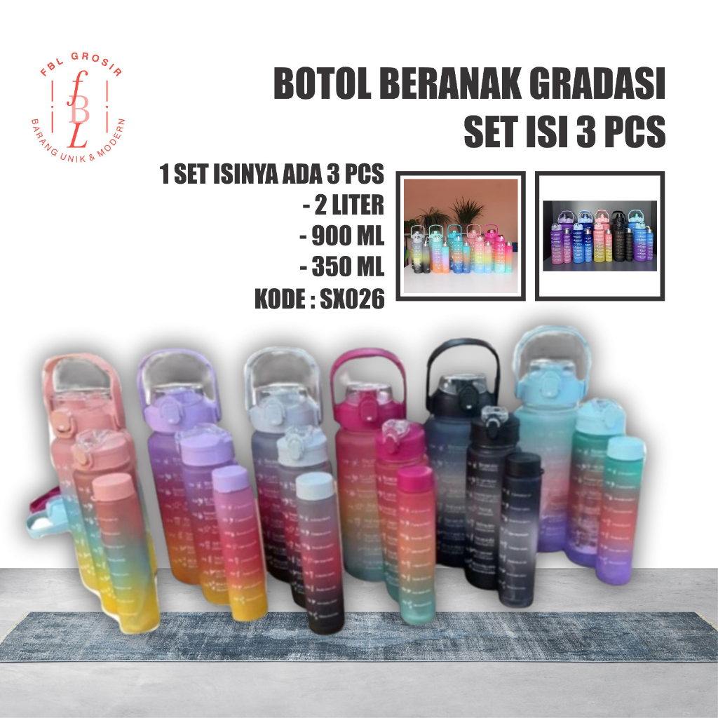 Jual BOTOL 2L BERANAK GRADASI VIRAL FREE PACKING BUBBLE FBL | Shopee ...