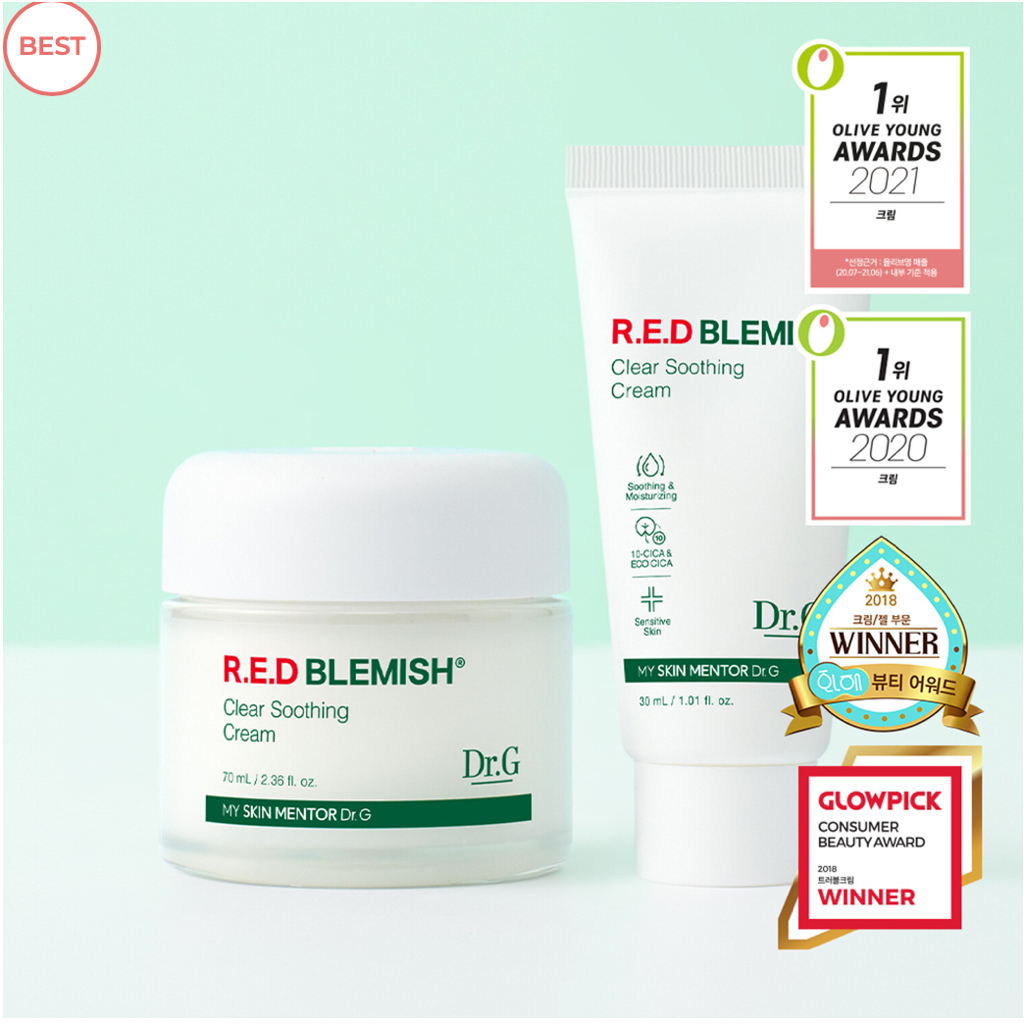 Jual Dr.G Red Blemish Clear Soothing Cream 70mL | Shopee Indonesia