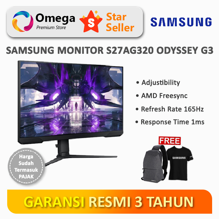 Jual Monitor Samsung S27AG320 / LS27AG320NEXXD Odyssey G3 27" 165Hz 1ms ...